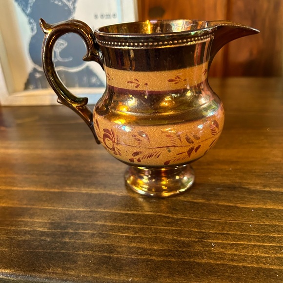 Vintage | Dining | Vintage Copper Lustreware Floral Creamer Made In ...